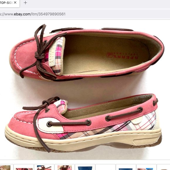 Sperry | Shoes | New In Box Sperry Topsider Pink Angelfish Red Weekend Plaid Shoes Girls Size 6 ...
